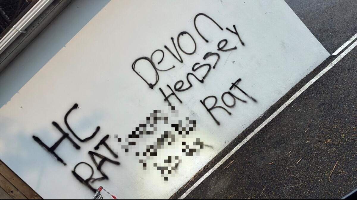 Flashy gang suspected of being behind graffiti branding Devon Hennessy ...